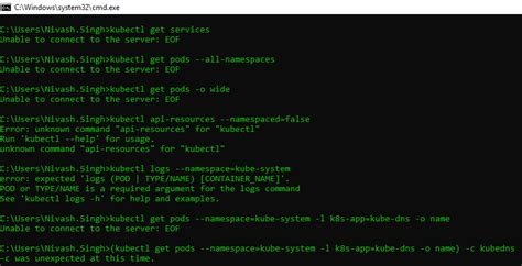 Docker For Windows Ce Kubernetes Unable To Connect To The Server Eof Stack Overflow