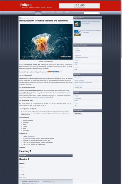 Poligon Blogger Template BTemplates