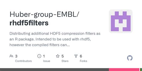 Github Huber Group Emblrhdf5filters Distributing Additional Hdf5 Compression Filters As An R
