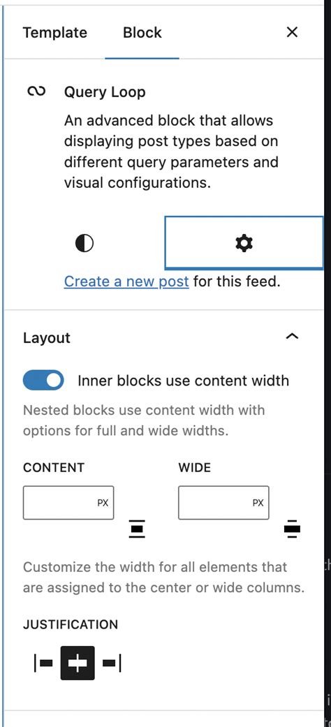 Query Loop Block Split Settings Awkwardness With Create A New Post