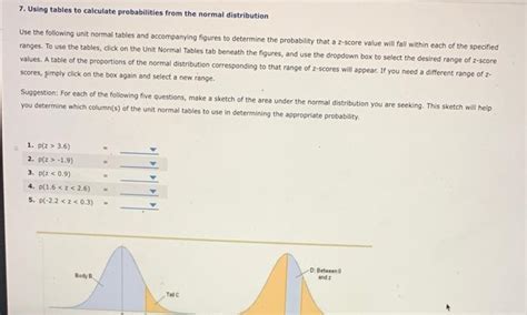 Solved 7. Using tables to calculate probabilities from the | Chegg.com