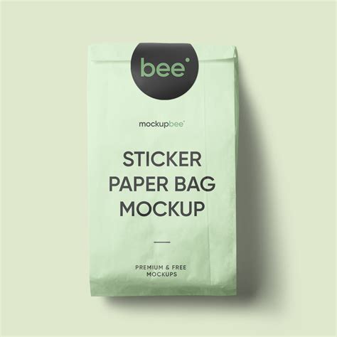Free Paper Bag With Sticker Mockup Mockupbee