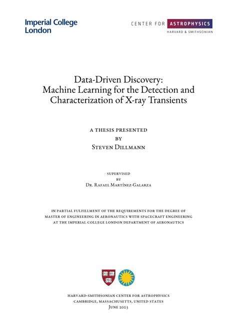 Pdf Machine Learning For The Detection And Characterization Of X Ray