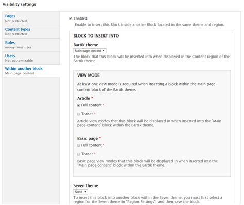 Select The Block To Insert Into Block In Block Drupal Wiki Guide On