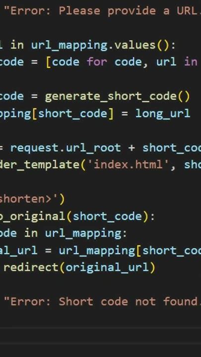 Url Shortener With Python And Html Coding Programming Python Html