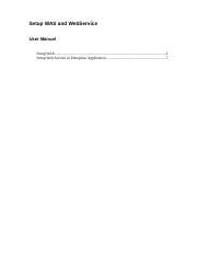 How To Create WebService Using Netbeans Doc Setup WAS And WebService User Manual Setup WAS