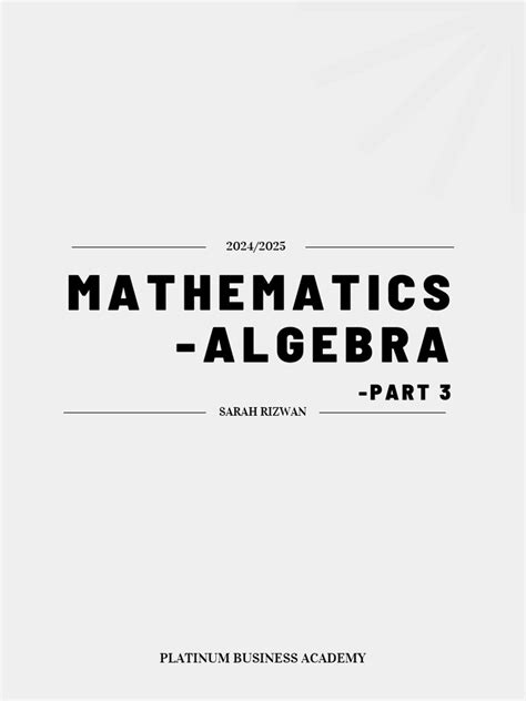 Algebra 3 Igcse Pdf Algebra 3 Igcse Pdf
