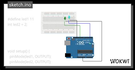 2 LED Alternate Blinking Delay Wokwi ESP32 STM32 Arduino Simulator