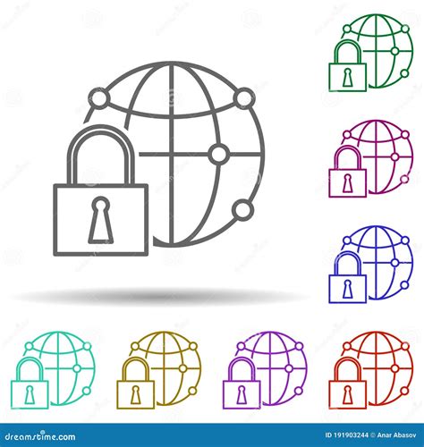 Network Protection Multi Color Icon Simple Thin Line Outline Vector Of Security Icons For Ui