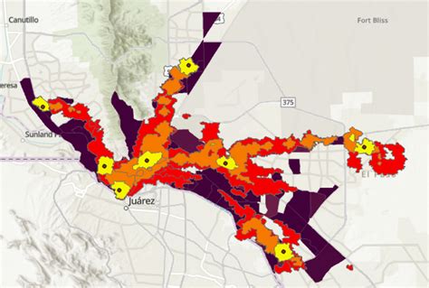 heat map heatmap with population and travel time using arcgis pro