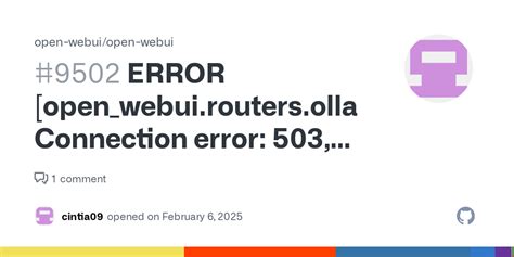 error [open webui routers ollama] connection error 503 message