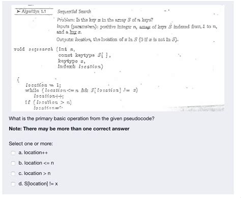 Solved Algoritm 17 Sequential Search Problem Is The Key E