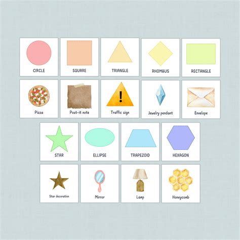 Set Of 2 Sorting Flashcards Printable Flashcards Color Sorting Shape