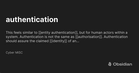 Authentication Cyber Misc Obsidian Publish