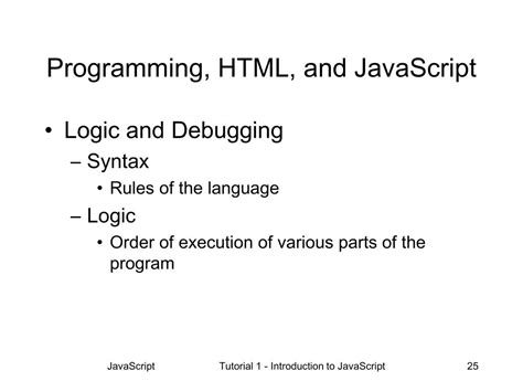 Ppt Tutorial 1 Introduction To Javascript Section A Programming