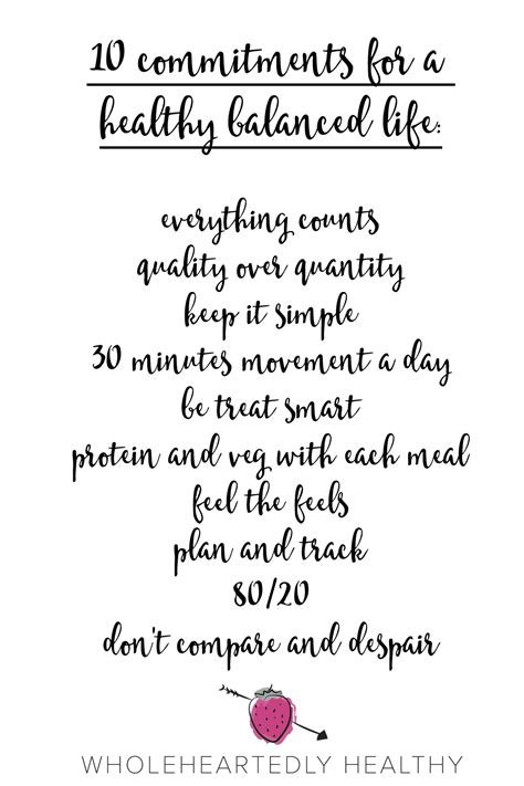My 10 Commitments For A Healthy Balanced Life With Free Printable