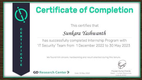 Sunkara Yashwanth On Linkedin Itsecurity Internshipcompletion Cybersecurity Internship