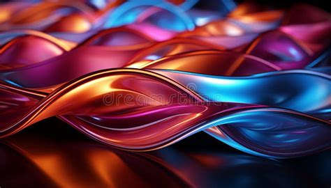 Abstract Wave Pattern In Vibrant Colors Digitally Generated Generated
