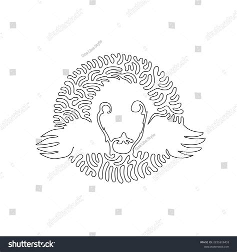 Single One Curly Line Drawing Cute Stock Vector Royalty Free