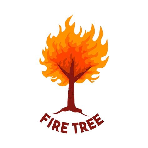 Premium Vector Fire Burning Tree Vector Illustration