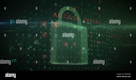 Illustration Of Padlock With Access Denied Text Letters Symbols And