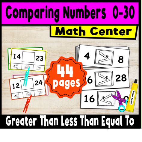 Math Center Comparing Numbers 0 30 Greater Than Less Than Equal To Made By Teachers