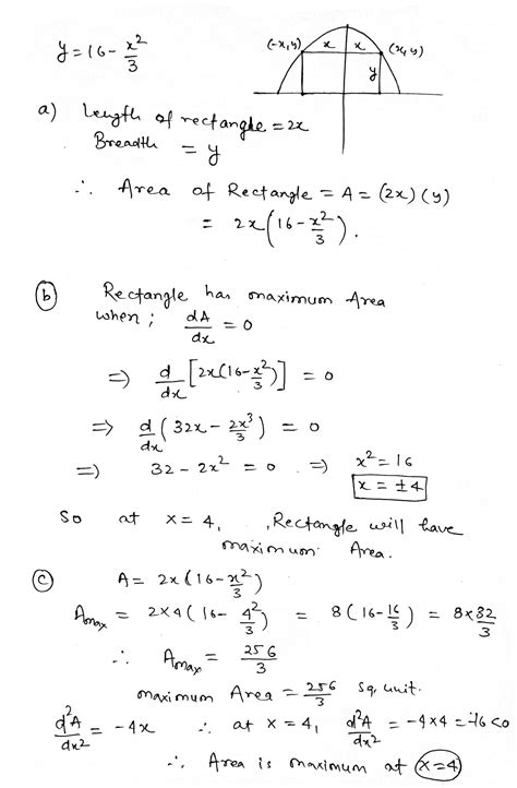 [solved] a rectangle abcd is inscribed inside a quadratic graph as
