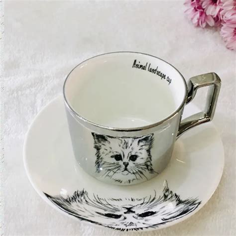 한국어 거울 커피 컵과 접시 반사 작은 명품 북유럽 광고 창조적 인 감압 낭만적 인 선물 Lb73109머그잔 Aliexpress