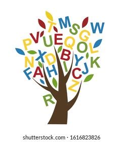 Abstract Tree Colorful Letters Stock Vector Royalty Free Shutterstock