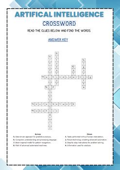 Artificial Intelligence AI ROBOTICS CROSSWORD Activity TPT