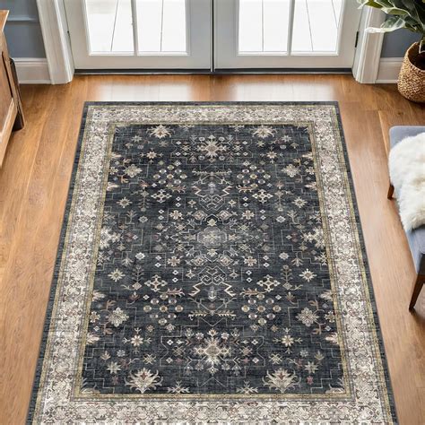 Large 3x5 Entryway Rug Indoor Washable Non Slip Low Pile Ultra Soft