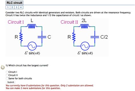 solved rlc circuit 1 23 4 consider two rlc circuits with