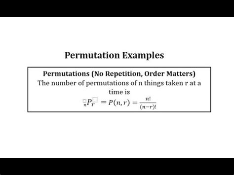 Permutation Examples YouTube