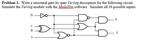 Solved Problem 1 Write A Structural Gate By Gate Verilog