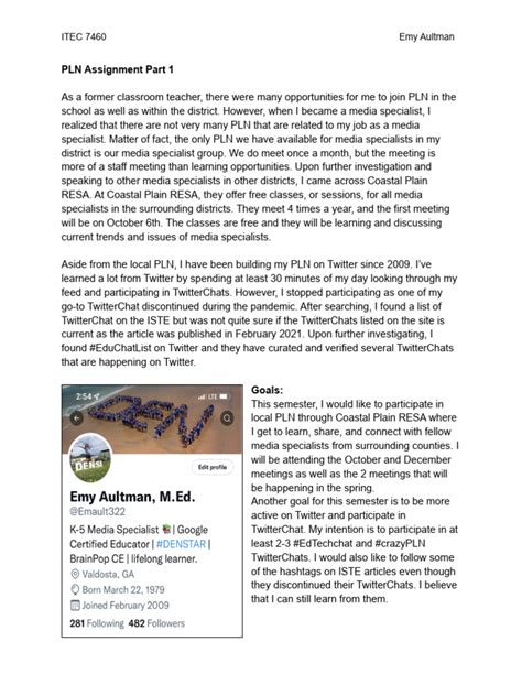 Pln Assignment Part 1 Aultman 1 Pdf