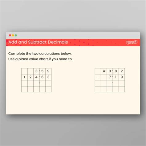 Year 6 Add And Subtract Decimals Teaching Ppt Resource Classroom Secrets
