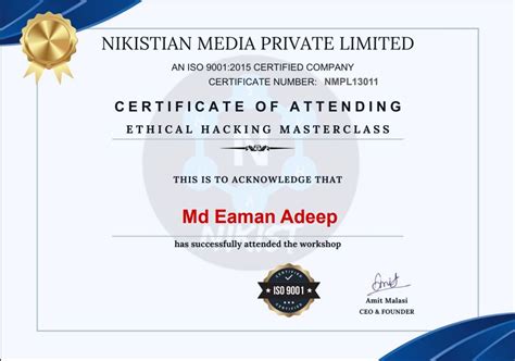 Md Eaman Adeep On Linkedin Attended An Workshop On Ethical Hacking