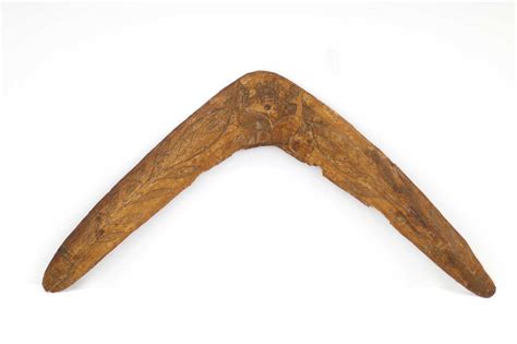 Aboriginal Hand Carved Traditional Boomerang A0166 By Unknown Artist