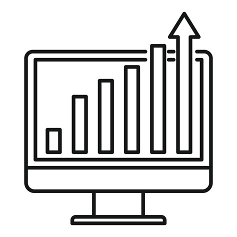 Online Report Graph Icon Outline Style 14579946 Vector Art At Vecteezy