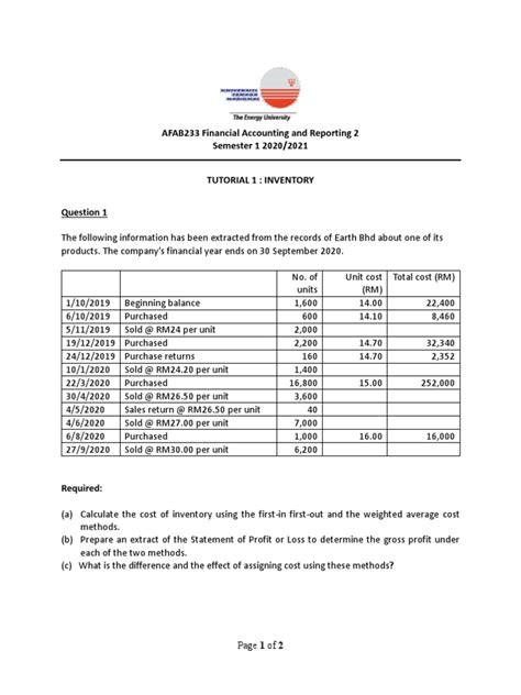 tutorial t1 inventory 012021 11253 pdf business economics economies