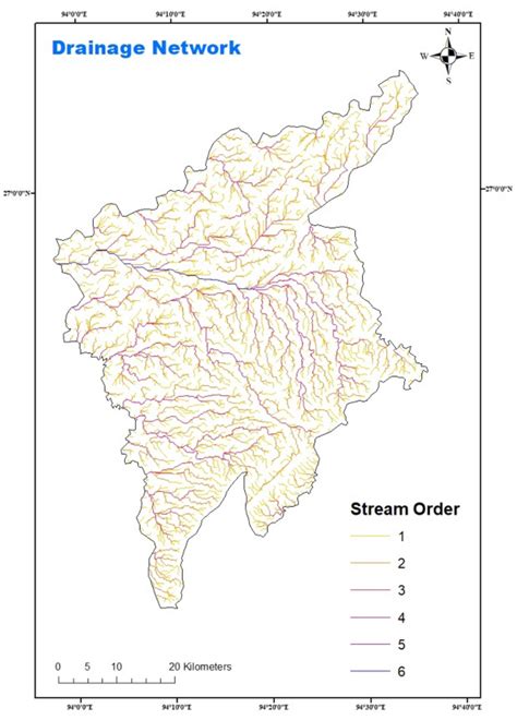 Stream Order Map Of Jorhat Region Showing Streams Up To Stream Order Download Scientific