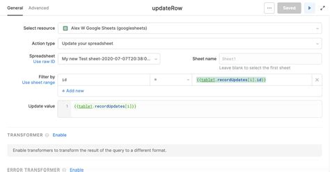 An Example Of Bulk Update Query Via Google Sheets App Building Retool Forum