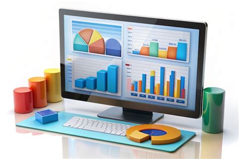 3d Rendering Of Computer Showing Web Development With 3d Shapespie