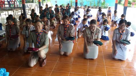 ลูกเสือโรงเรียนประกาศธรรมคุณวิทยา พิธีทบทวนคำปฏิญาณตน เนื่องในวันคล้าย