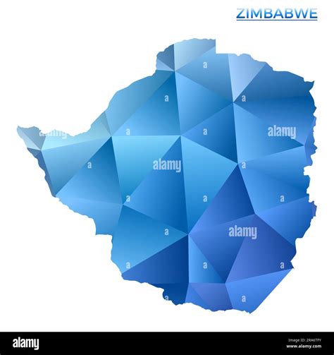 Vector Polygonal Zimbabwe Map Vibrant Geometric Country In Low Poly