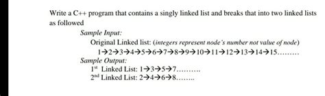 Solved Write A C Program That Contains A Singly Linked