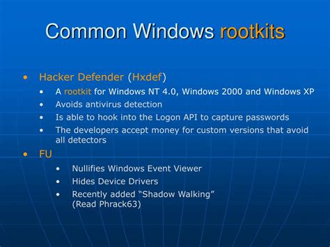 PPT Rootkits What Are They What Do They Do Where Do They Come From PowerPoint Presentation