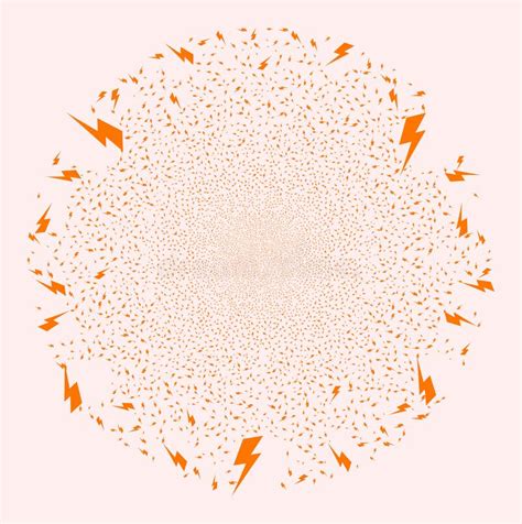Electric Strike Icon Collage Exploding Round Cluster Stock Vector