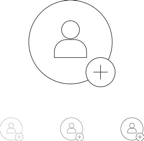 Add Contact Twitter Bold And Thin Black Line Icon Set 18022397 Vector Art At Vecteezy