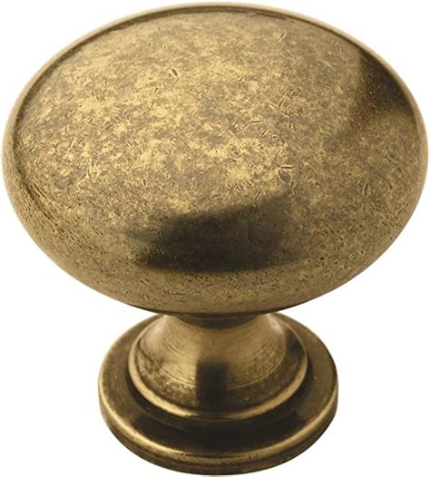 Amerock Cabinet Knob Burnished Brass 1 14 Inch 32 Mm Diameter